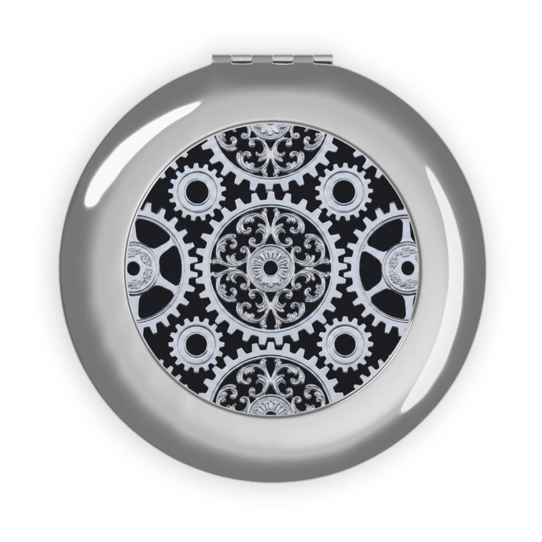 Steampunk Gear Mandala Compact Travel Mirror | Pocket Mirror - Etsy