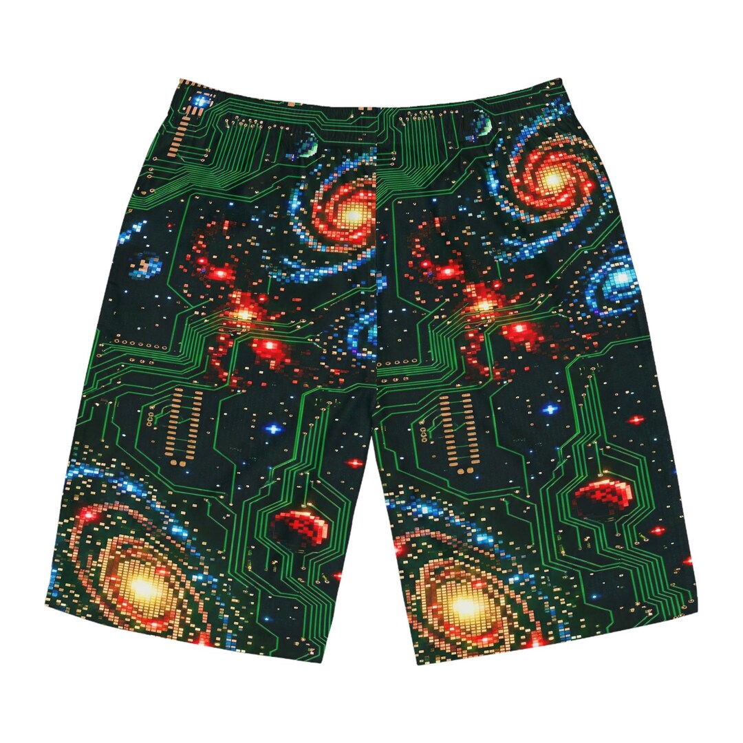 Galaxy Circuit Board Shorts | All-over Print Board Shorts - Etsy