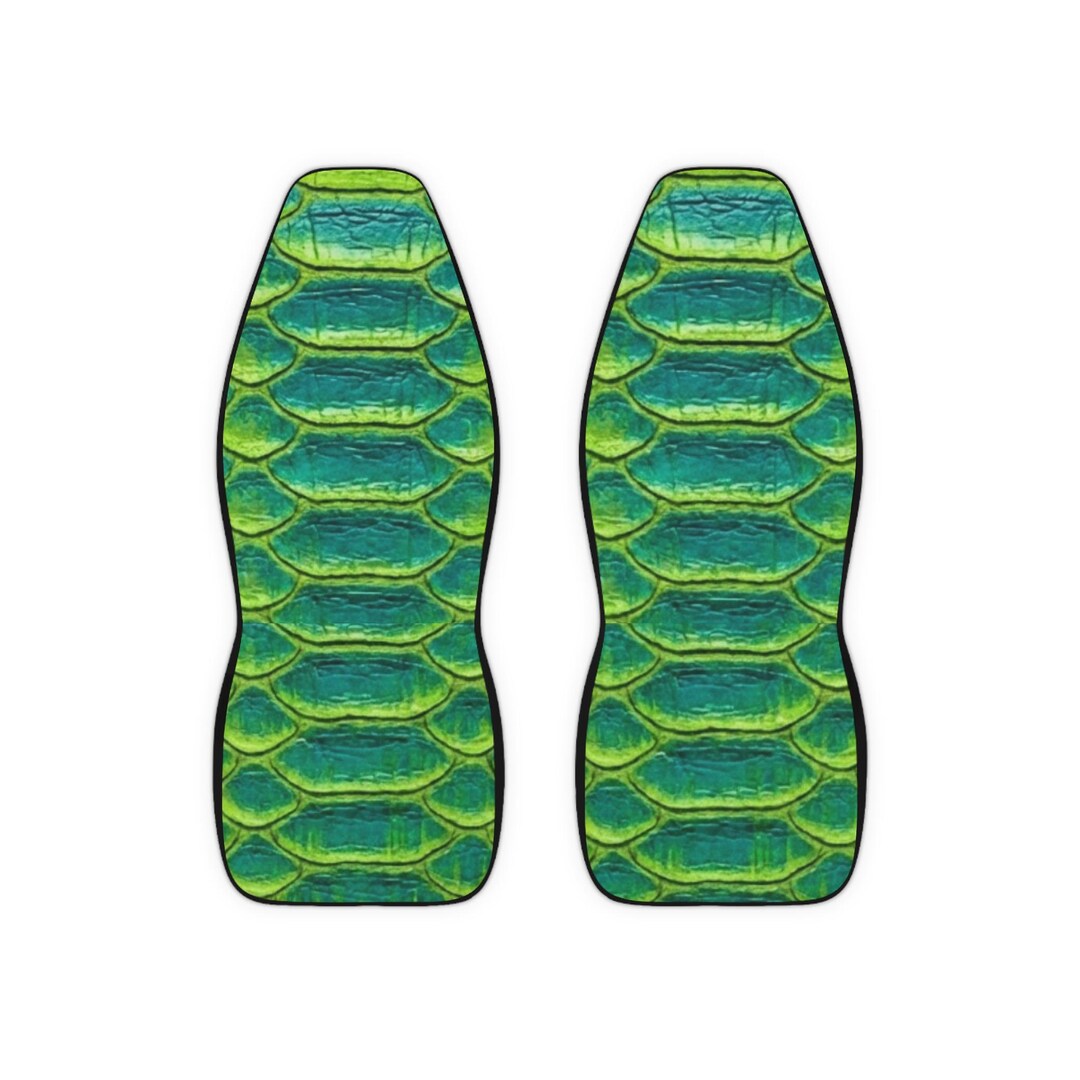 Green Snake Scale Car Seat Covers | Reptile Pattern Automotive ...