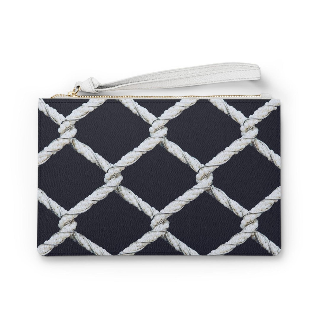 Nautical Pearl Rope Lattice Clutch Bag | Rope Knot Pattern Wristlet - Etsy