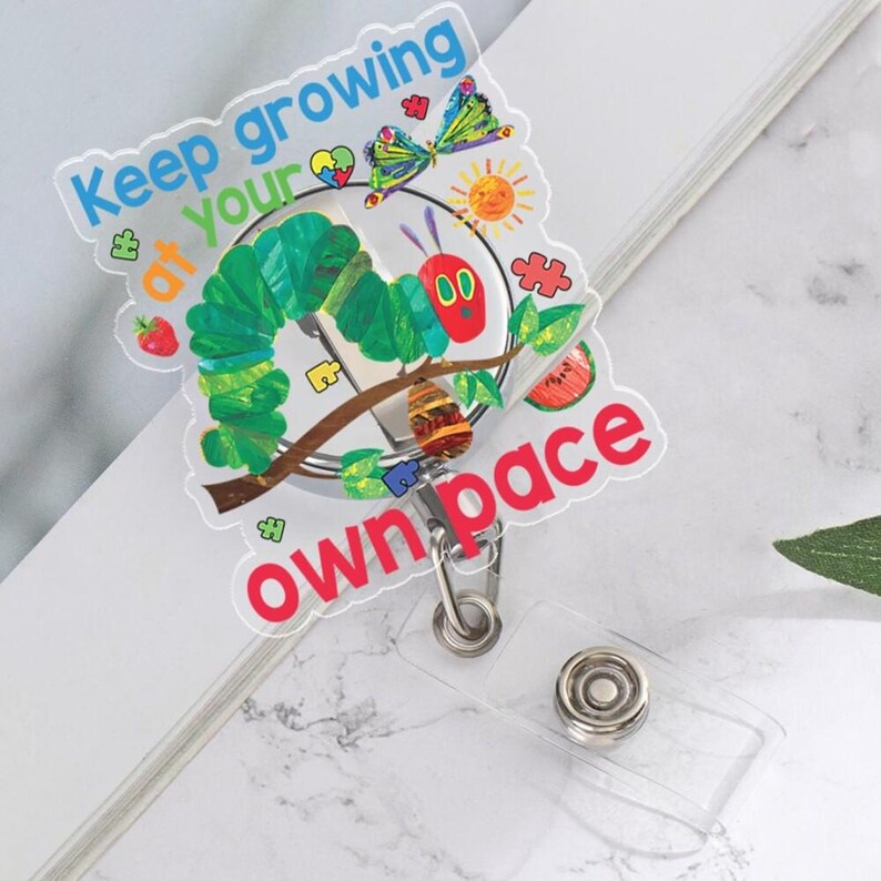 The Very Hungry Caterpillar Badge Reel, Children Book Badge Reels, Name ...