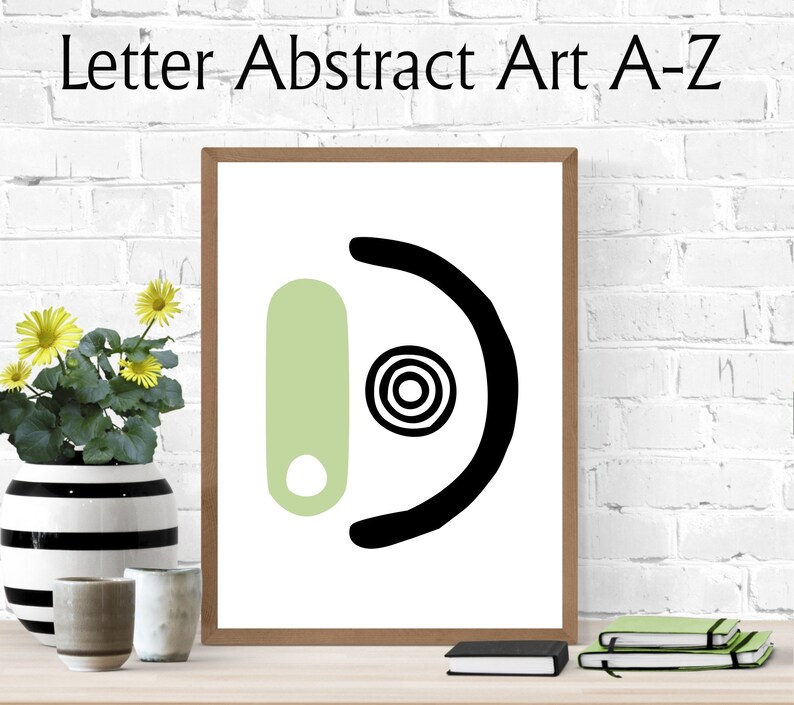 Abstract Letter Print Letter Art for Wall Name Wall Decor - Etsy