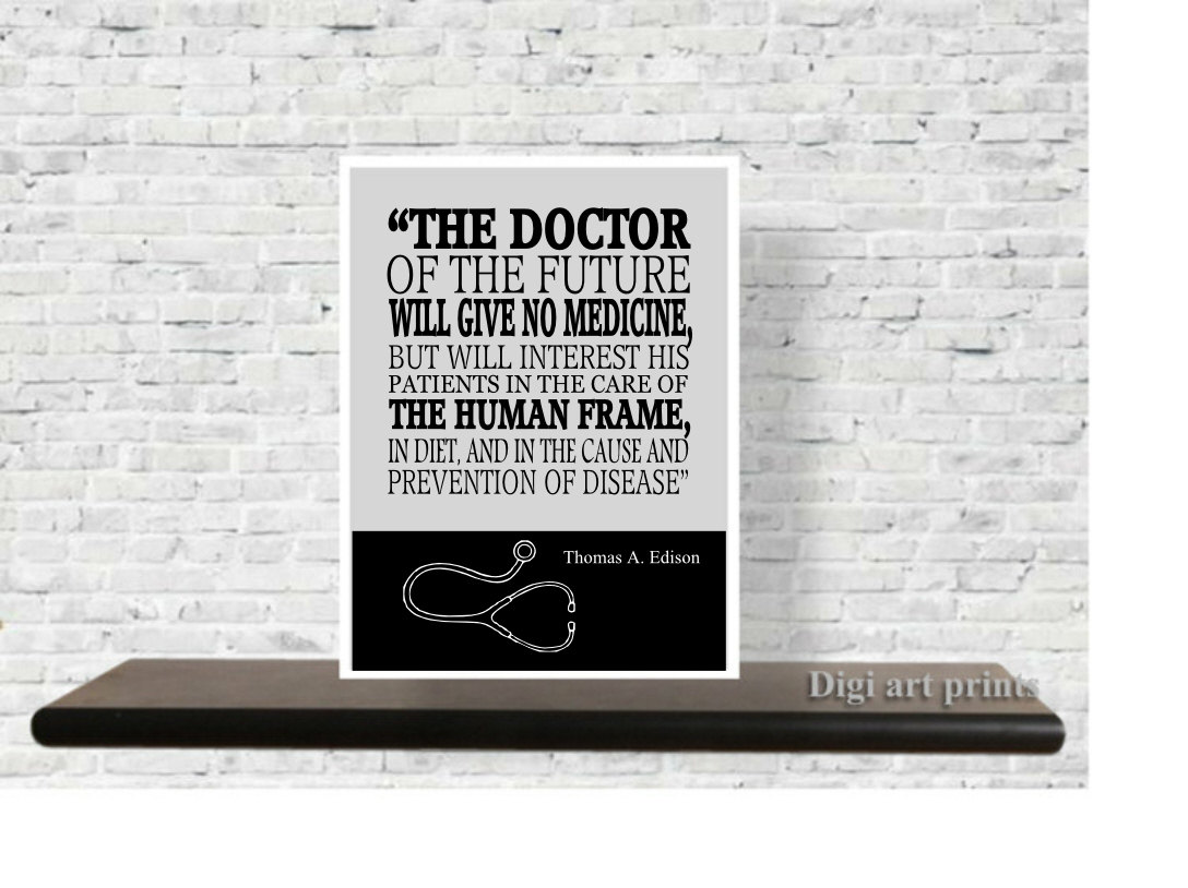 Printable Quote, Doctors Office Decor, Gift for Doctors, Thomas Edison ...
