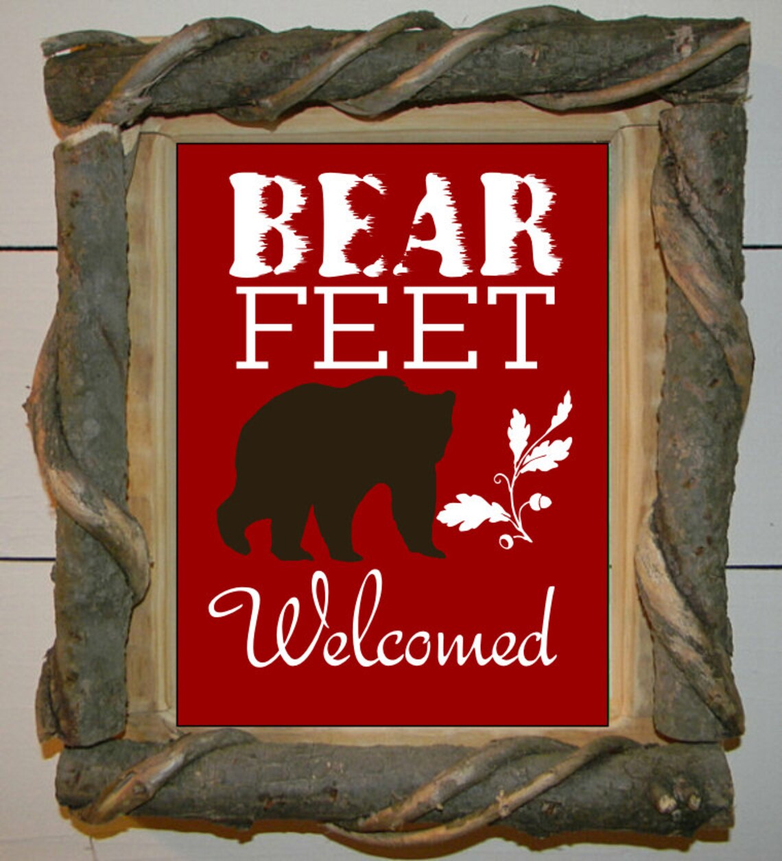Log Cabin Art, Bear Art Print, Black Bear, Cabin Decor, Woodland Art ...
