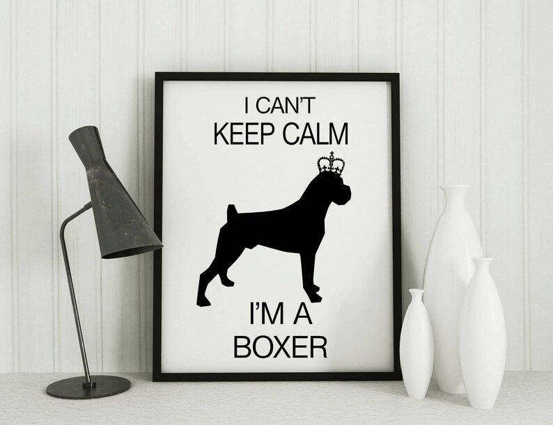 Boxer Print Keep Calm and Love Boxers Dog Art Print Boxer - Etsy