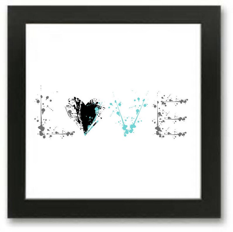 Printable Word Love in Paint Splash Wall Art | Etsy