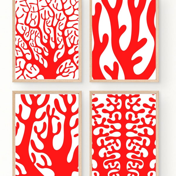 Red Coral Prints - Etsy