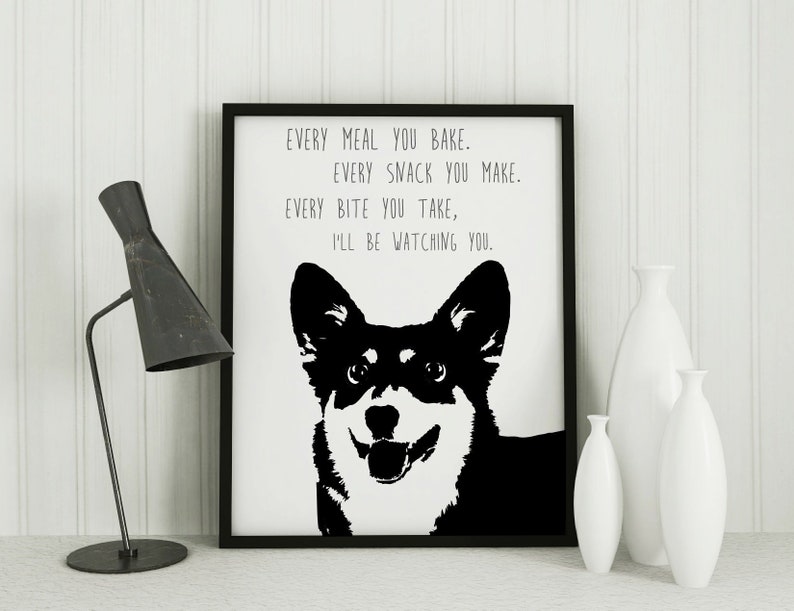 Corgi Dog Gifts Art Print Funny Quote Every Breath You - Etsy