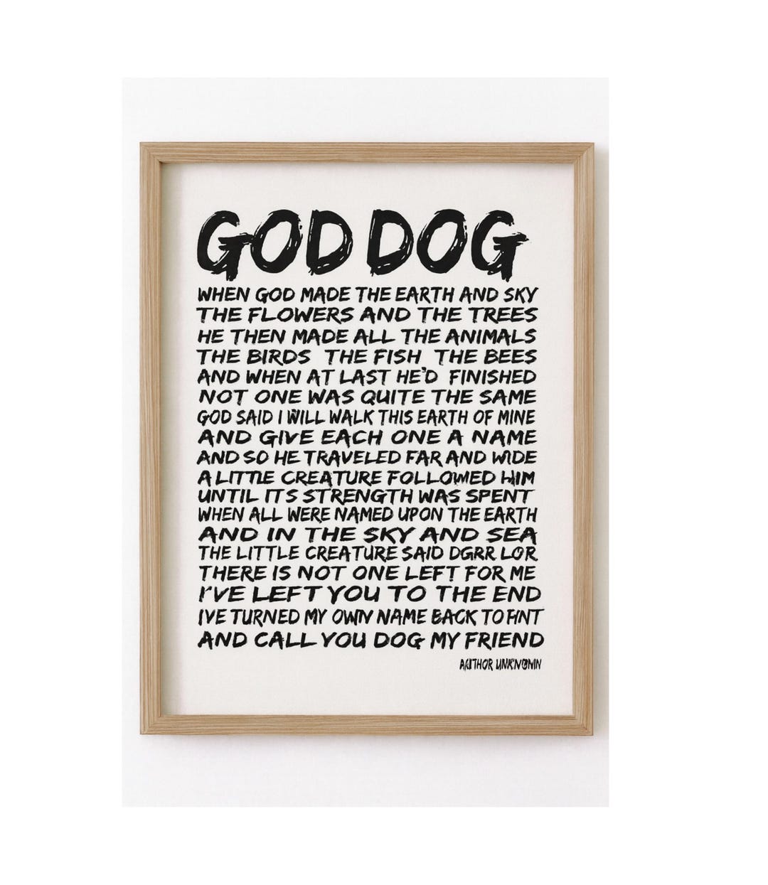 God Dog Poem Art Print: Inspirational Dog Lover Gift - Etsy
