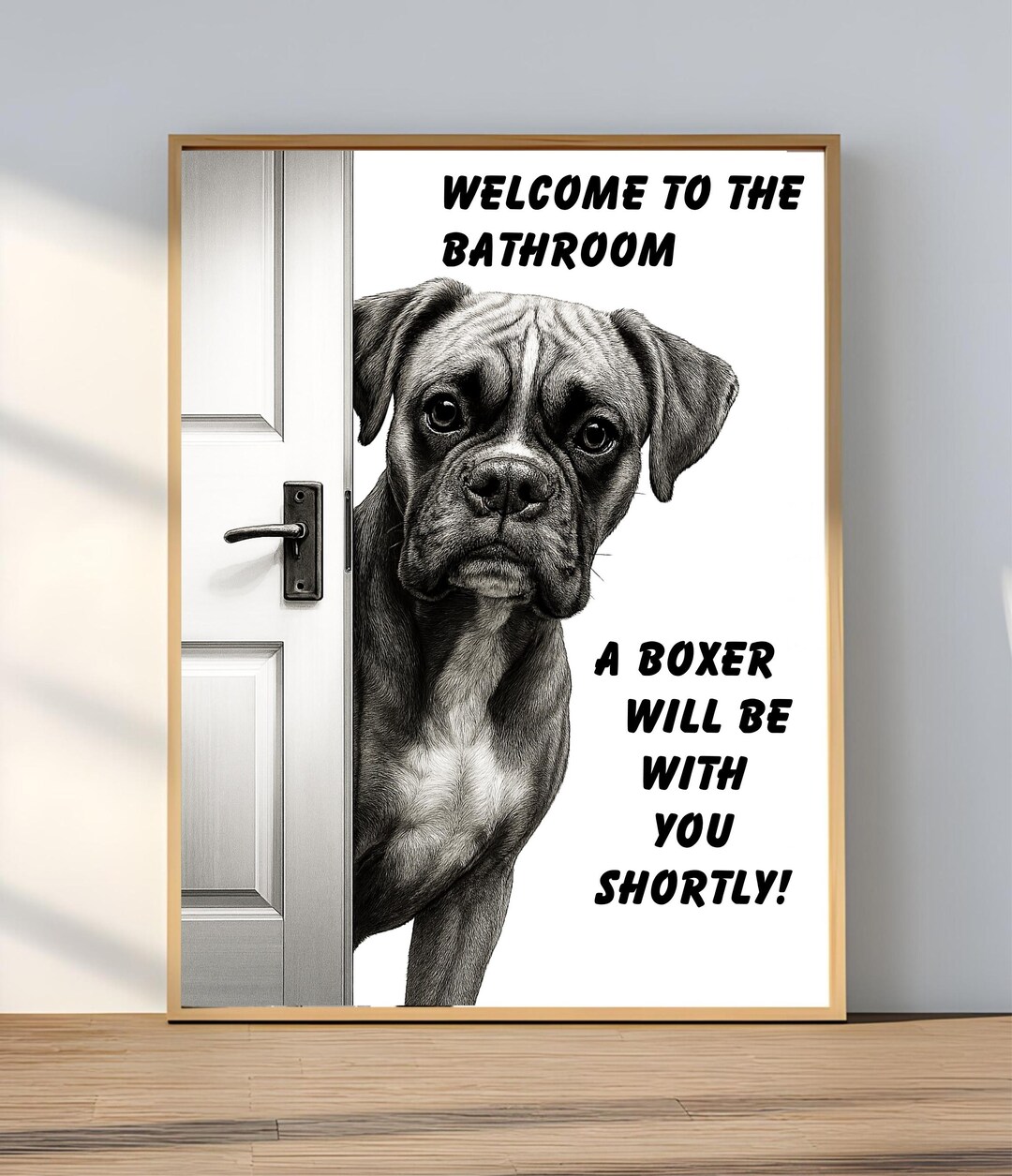 Funny Boxer Art Print Welcome to the Bathroom - Etsy