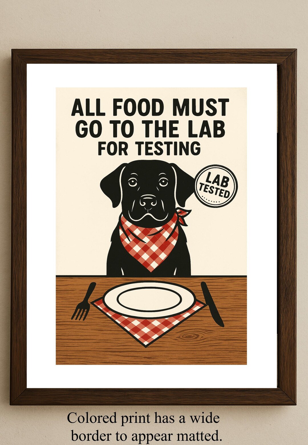 Funny Black Lab Kitchen Print: 'all Food Must Go to the Lab' - Etsy