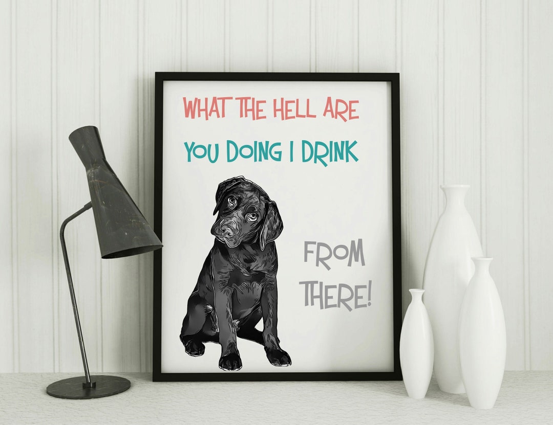 Labrador Retriever Art Print, Wall Decor, Pet Lover Gift, Bathroom Dog ...