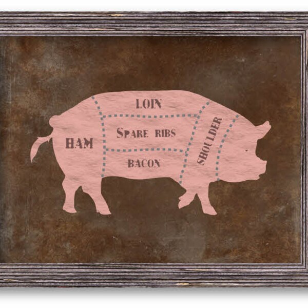 Pig Butcher Print - Etsy