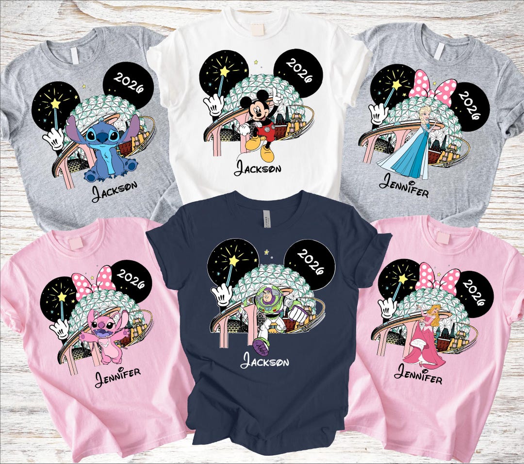 Disney World Epcot Family Vacation 2026 Matching Shirts, Custom Epcot ...
