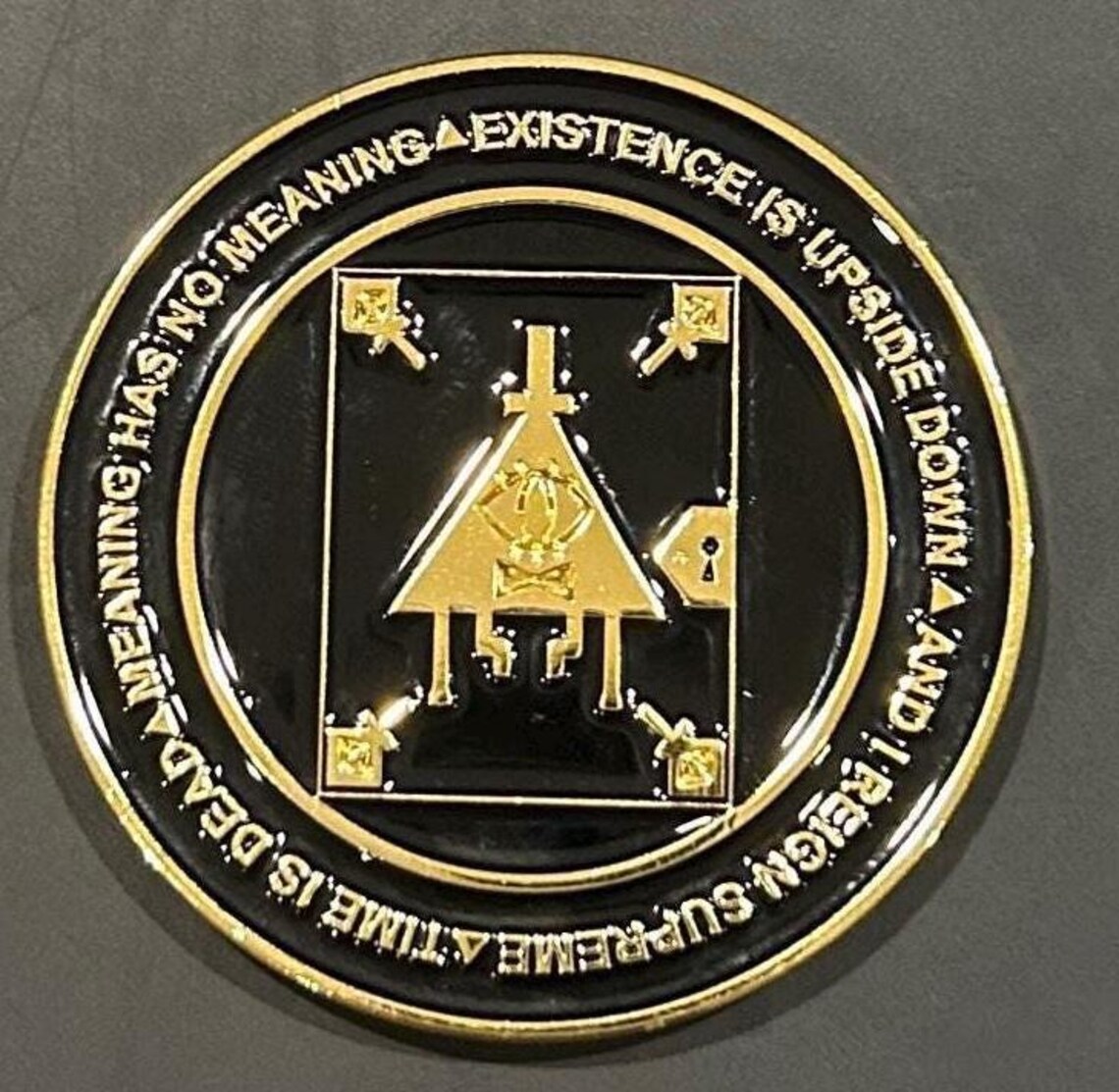 Bill Cipher Collector Coin | 3D Gold & Black Illuminati Token - Etsy