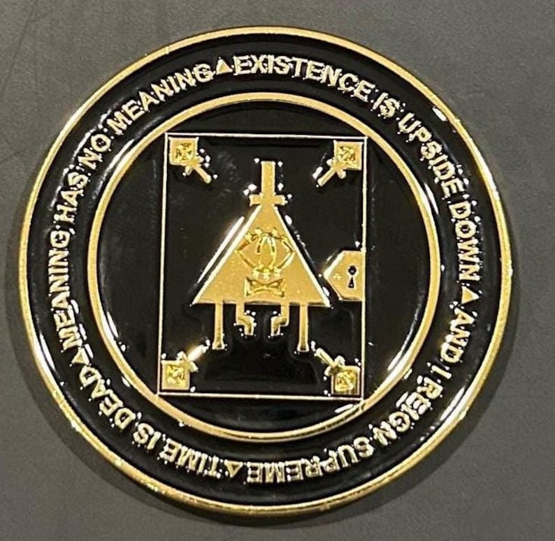 Bill Cipher Collector Coin | 3D Gold & Black Illuminati Token - Etsy
