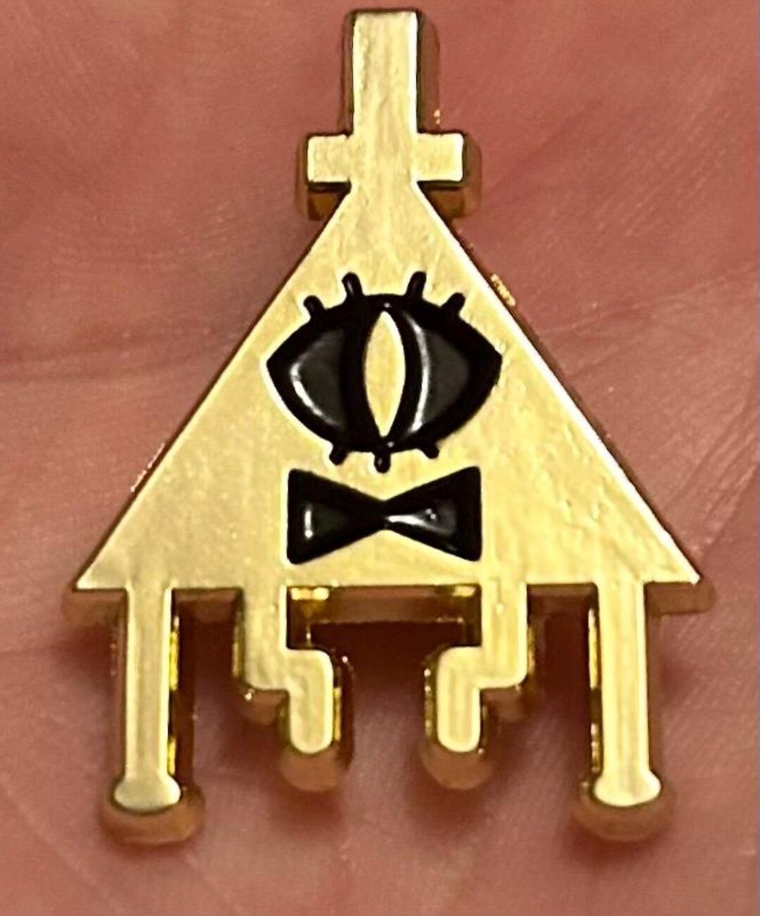 Bill Cipher Gold Enamel Pin | Triangle Eye Lapel Badge - Etsy