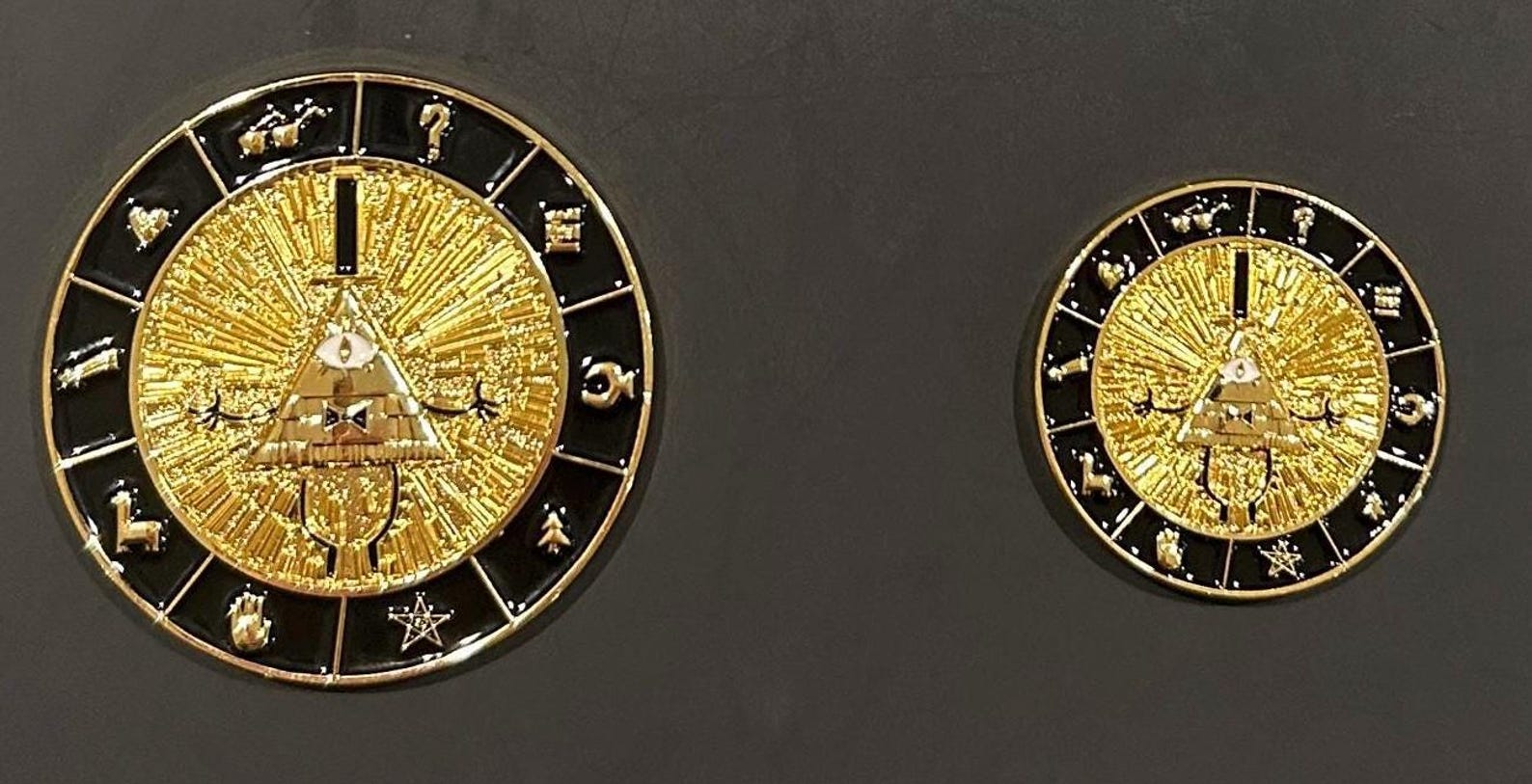 Bill Cipher Collector Coin | 3D Gold & Black Illuminati Token - Etsy