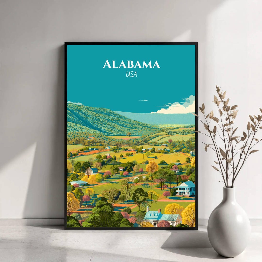 Alabama Travel Poster | Alabama USA Wall Art | Southern State Print ...