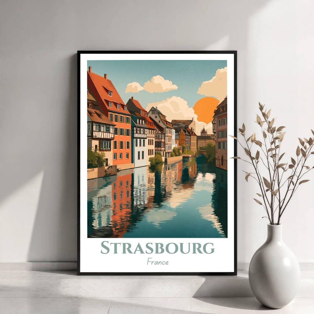 Strasbourg Travel Poster | Strasbourg France Wall Art | Alsace City ...