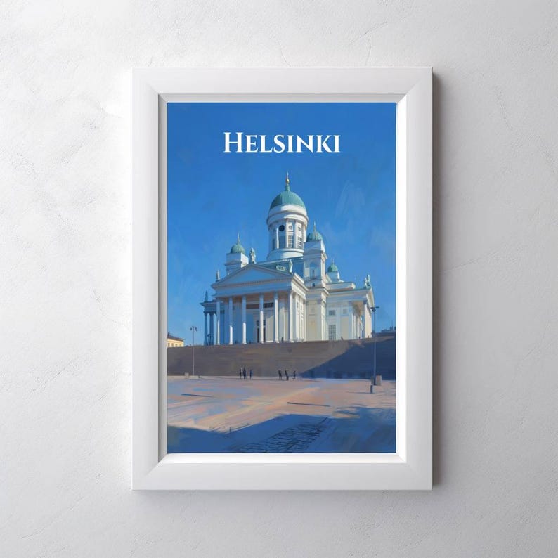 Helsinki Wall Art | Finland Travel Poster | Illustrated Helsinki ...