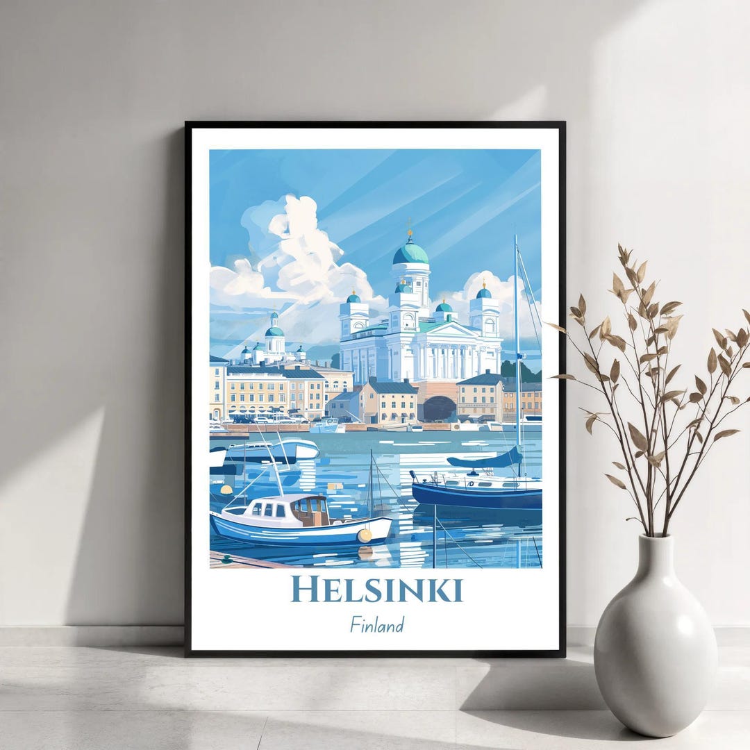 Helsinki Travel Poster | Helsinki Finland Wall Art | Nordic Capital ...