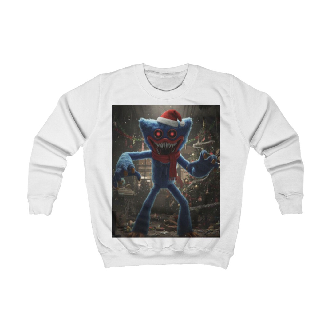 Creepy Huggy Wuggy Santa Sweater Kids Sweatshirt | Horror Christmas - Etsy
