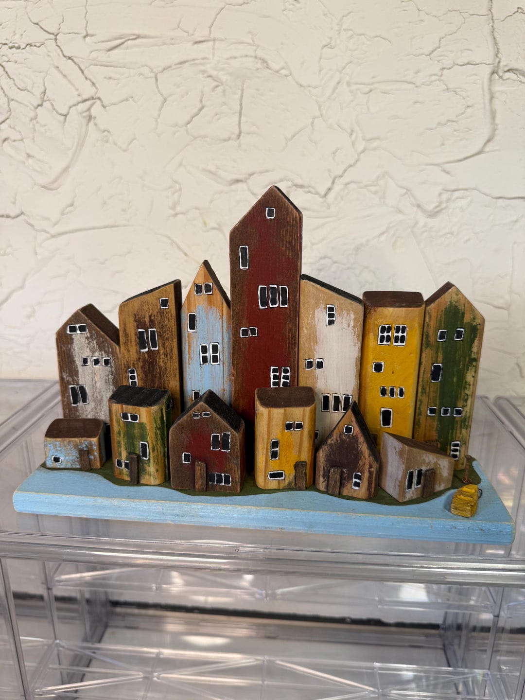 Handmade Mini Wood Village | 10x8x4" | Home Decor | House Warming Gift ...
