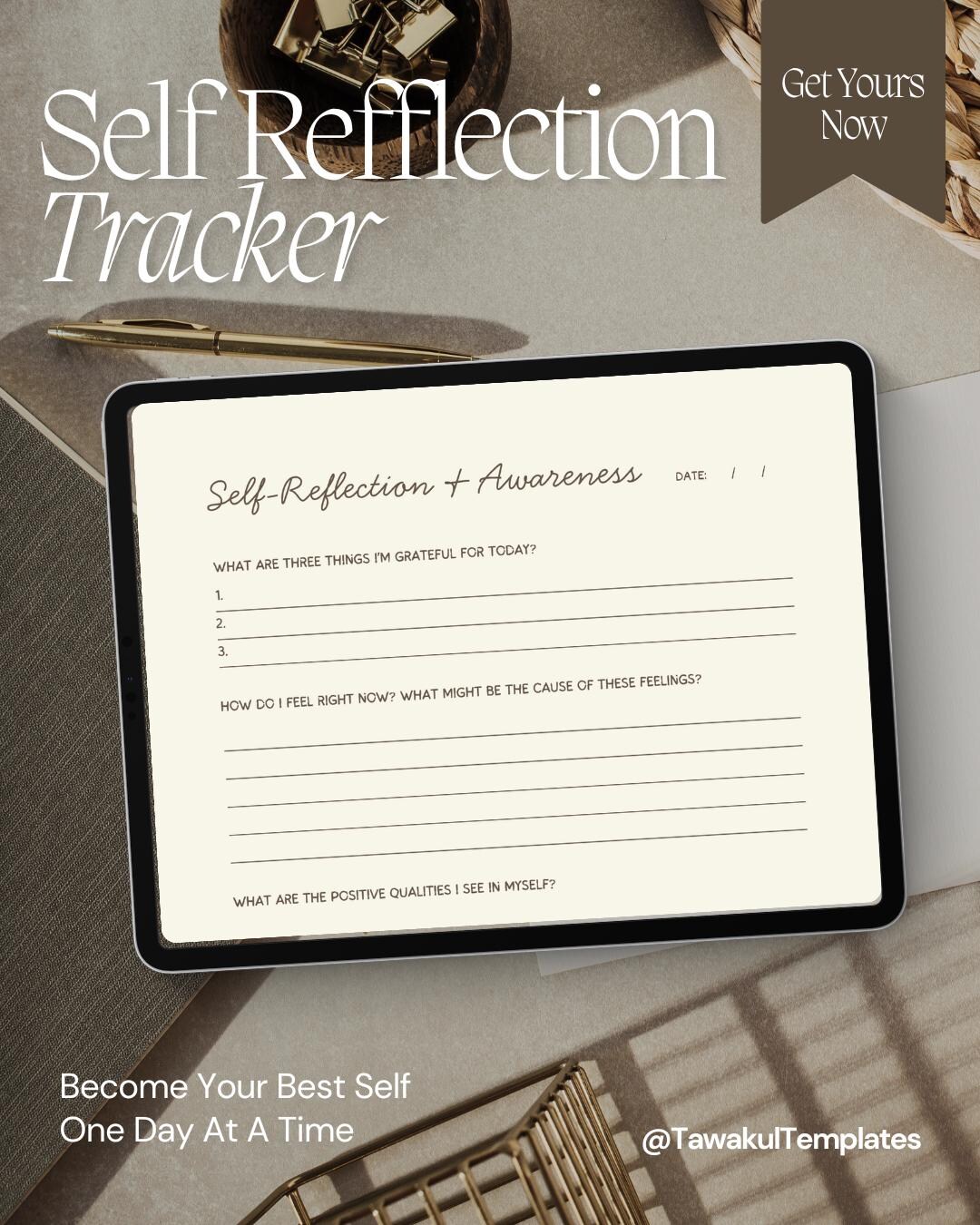 Daily Reflection Printable | Self-growth, Gratitude & Awareness ...