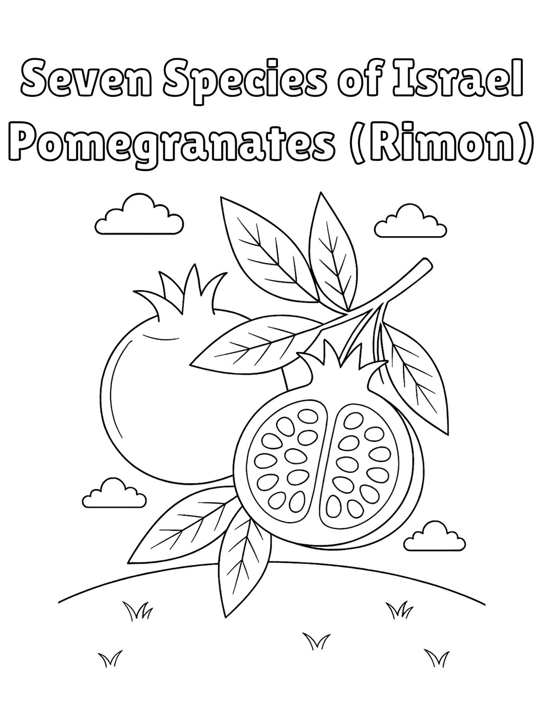Tu Bishvat Coloring Pages – Jewish Holiday Kids Activities (PDF Pattern ...