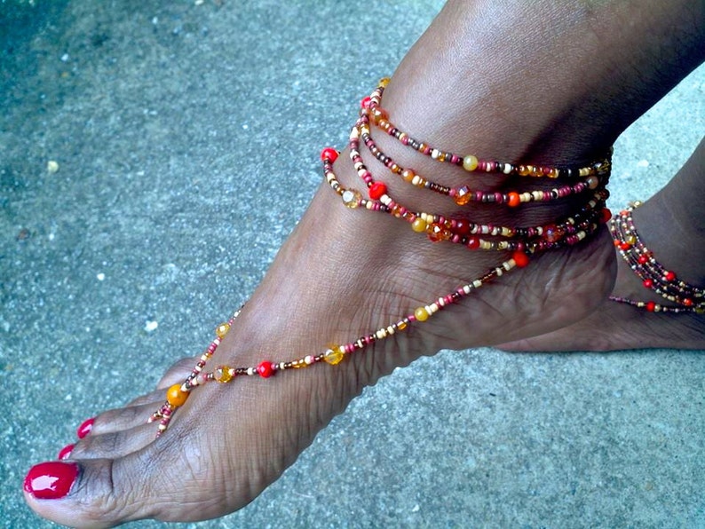 Barefoot Sandal Beaded Bottomless Sandal Yoga Sandals - Etsy