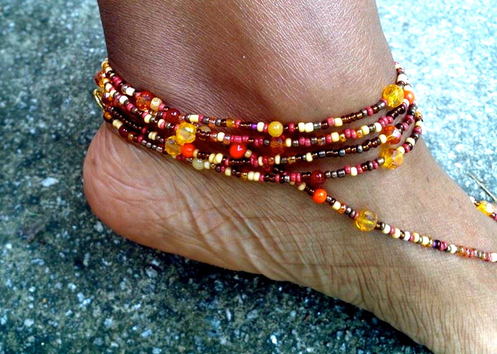 Barefoot Sandal Beaded Bottomless Sandal Yoga Sandals - Etsy