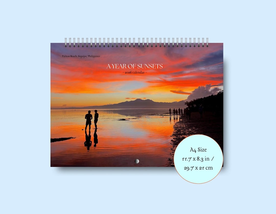 2026 Sunset Photography Wall Calendar | A Year of Sunsets | A4 Travel ...
