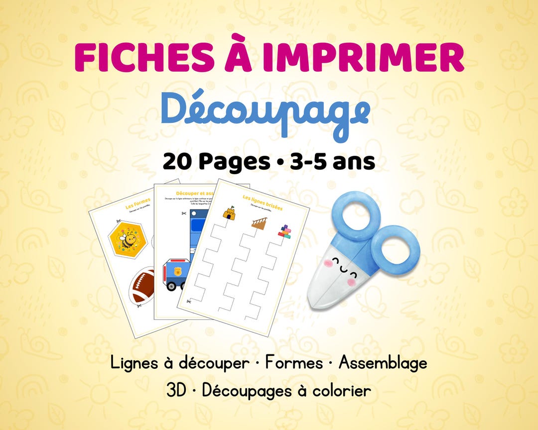 Fiches De Découpage à Imprimer Enfants 3–5 Ans • Motricité Fine ...