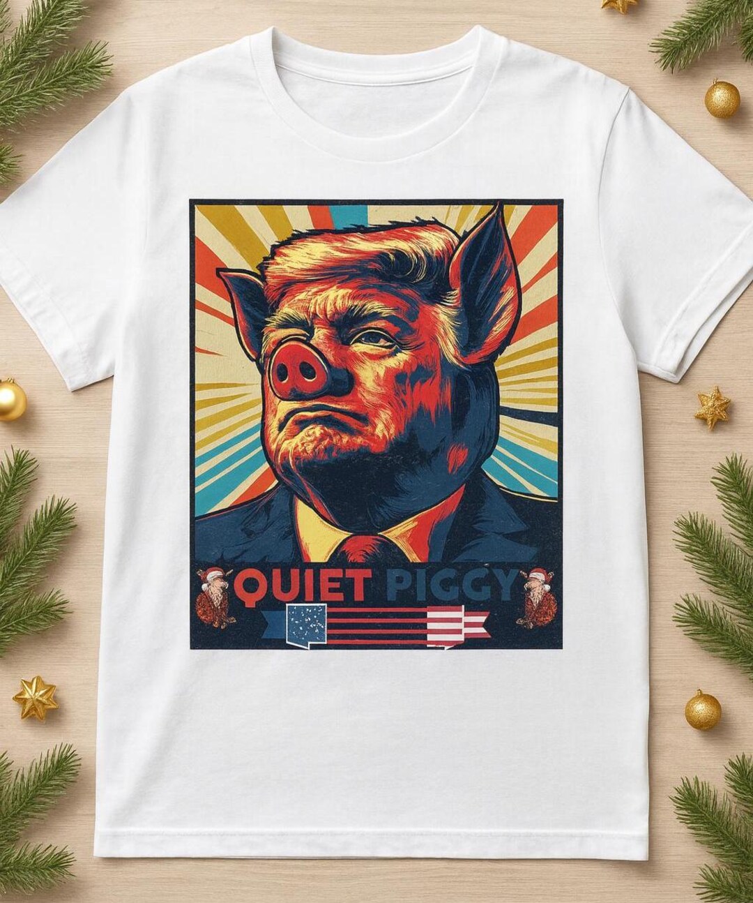 Quiet Piggy Parody PNG, Political Meme, Vintage Poster Art (digital ...