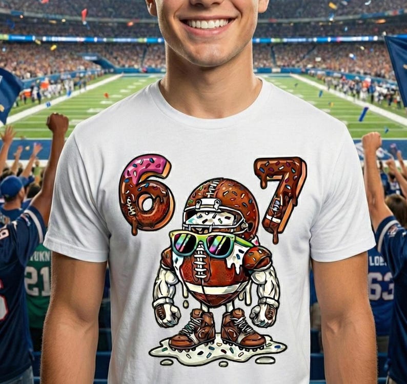 Football Donut 67 Drip PNG, Gen Alpha Slang, Sublimation Graphic ...