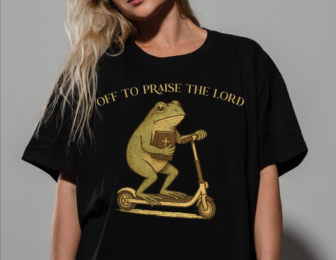 Retro Christian Frog on Scooter PNG, Religious Humor (digital Download ...