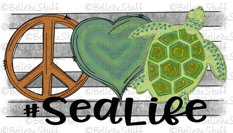 Peace Love and Turtles sealife Turtle PNG File - Etsy