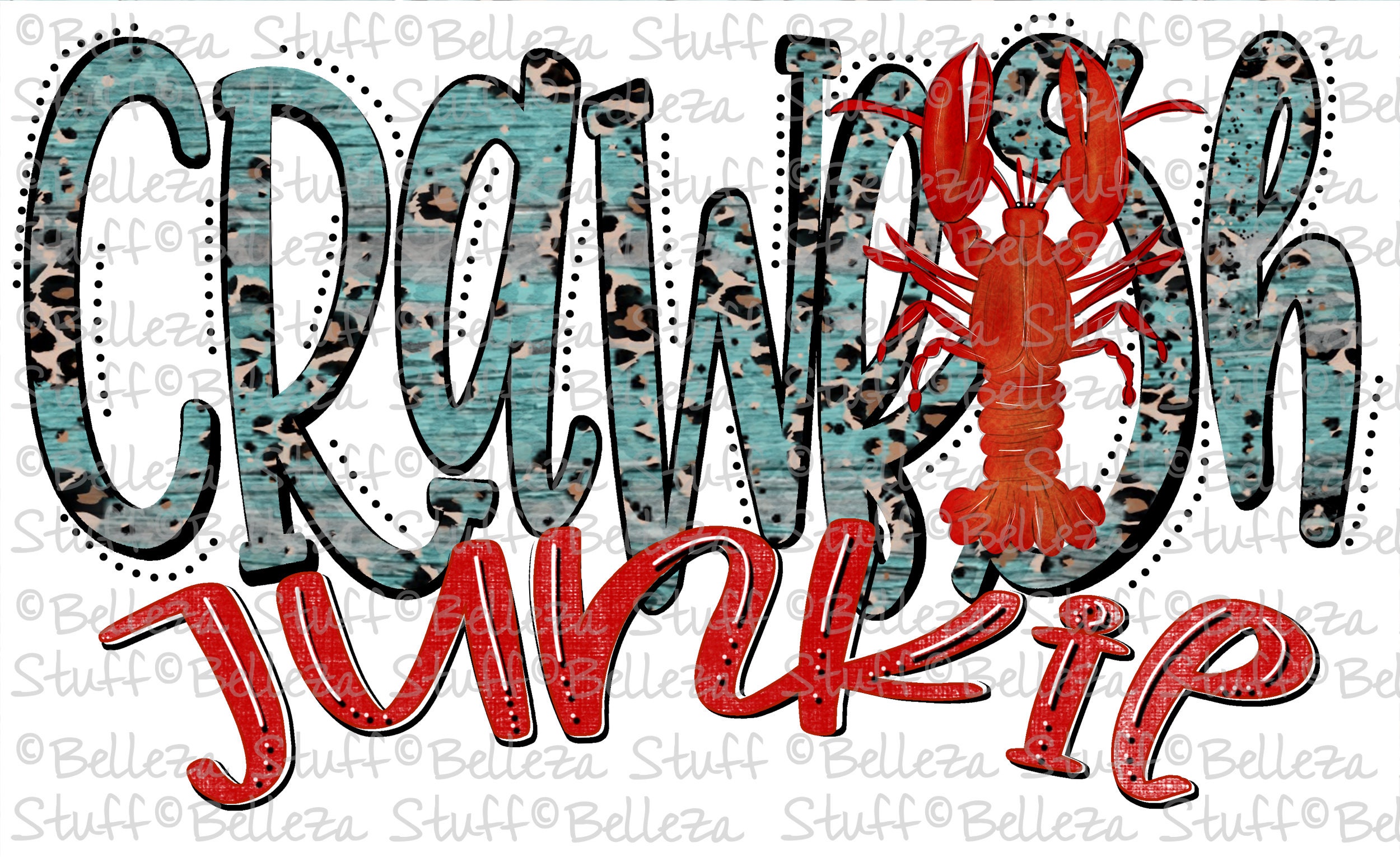 Crawfish Junkie Distressed Leopard PNG File, Sublimation Design for ...