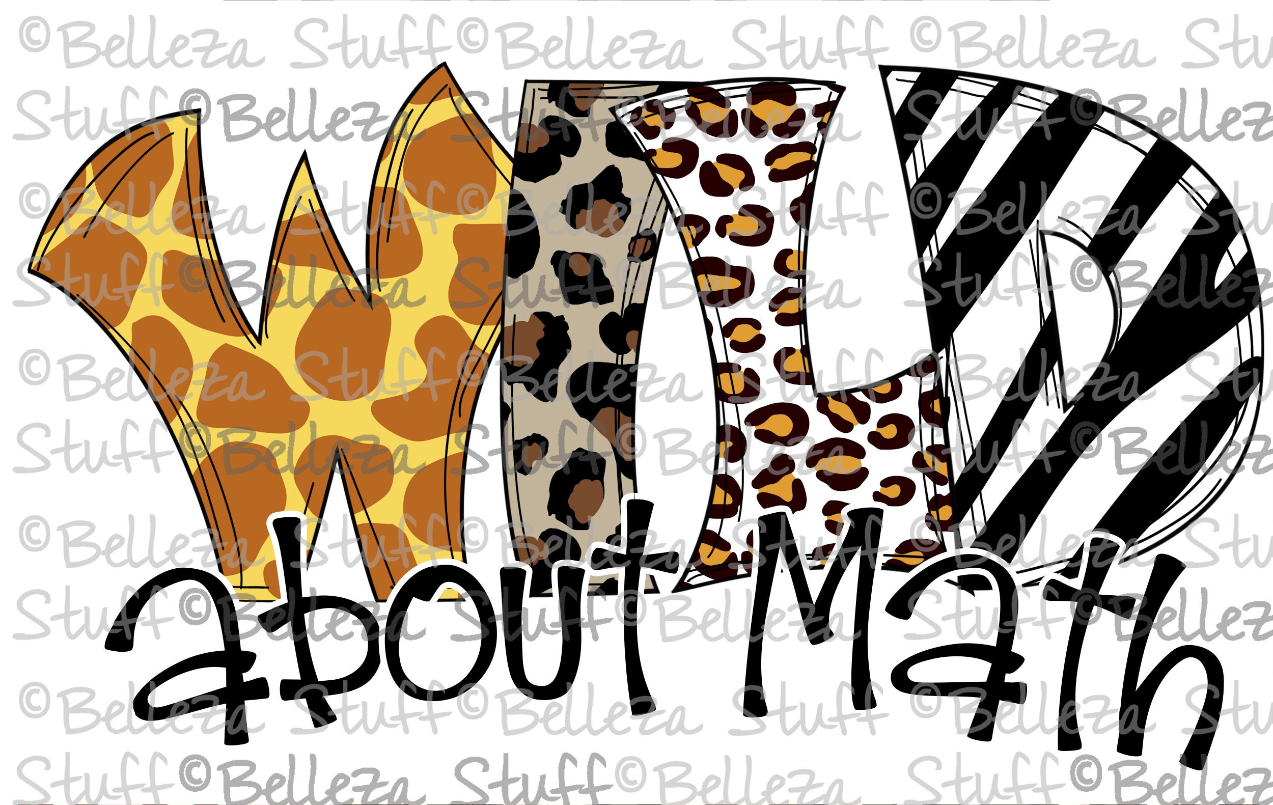 Wild About Math Animal Prints PNG File, Sublimation Design for Digital ...