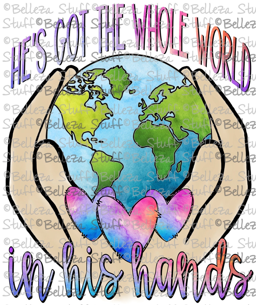 READY to PRESS He's Got the Whole World in His Hands Sublimation ...