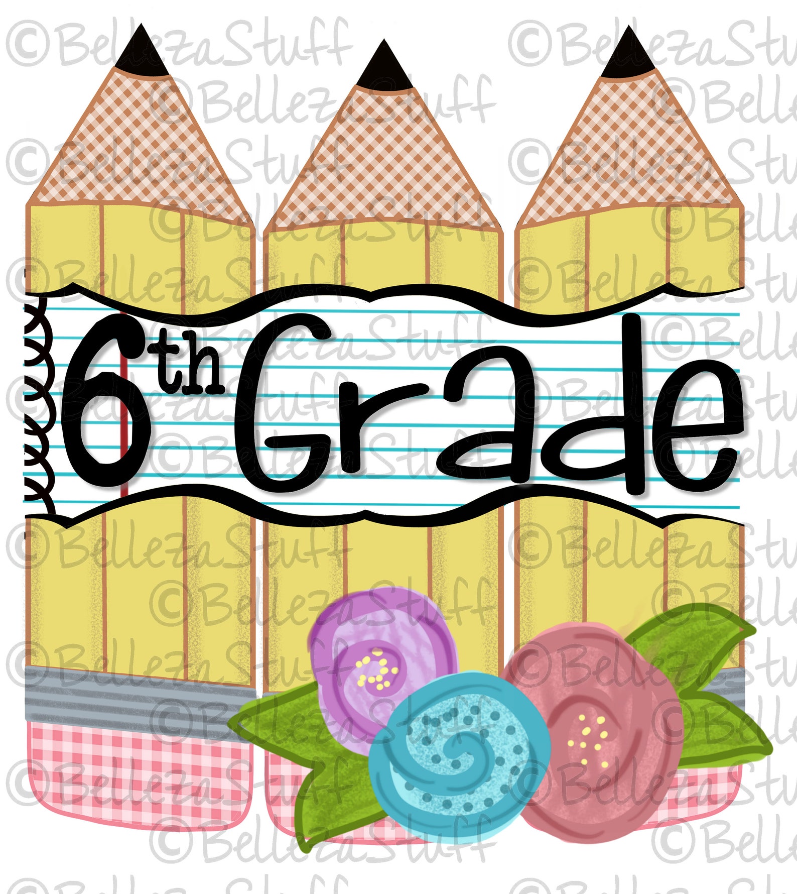 6th Grade Yellow Pencil Clipart PNG File Sublimation Design | Etsy