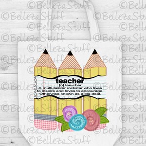 Teacher Noun Yellow Pencil Clipart PNG File, Sublimation Design for ...