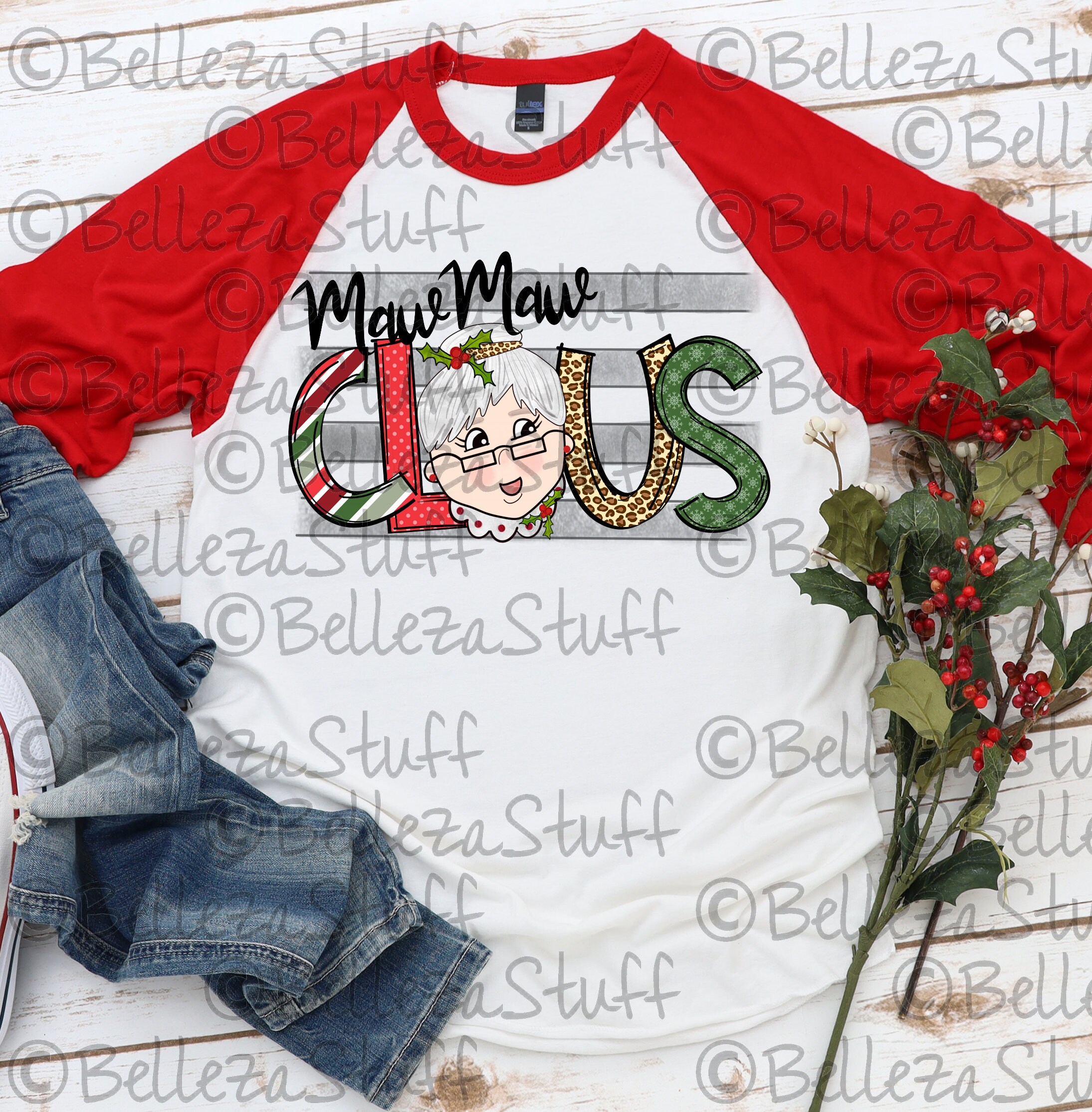 Maw Maw Claus PNG File Sublimation Design for Digital - Etsy