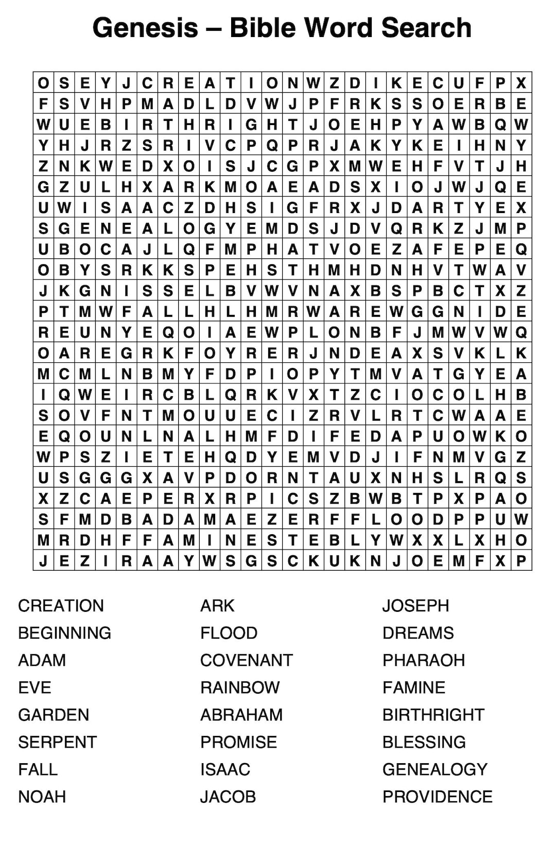 Books of the Bible Word Search Puzzle - Large Print - 66 Puzzles With ...