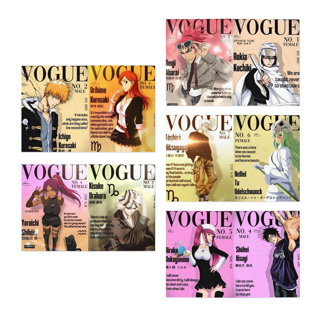 Bleach X Vogue | Anime Cards 5 | Collection - Etsy