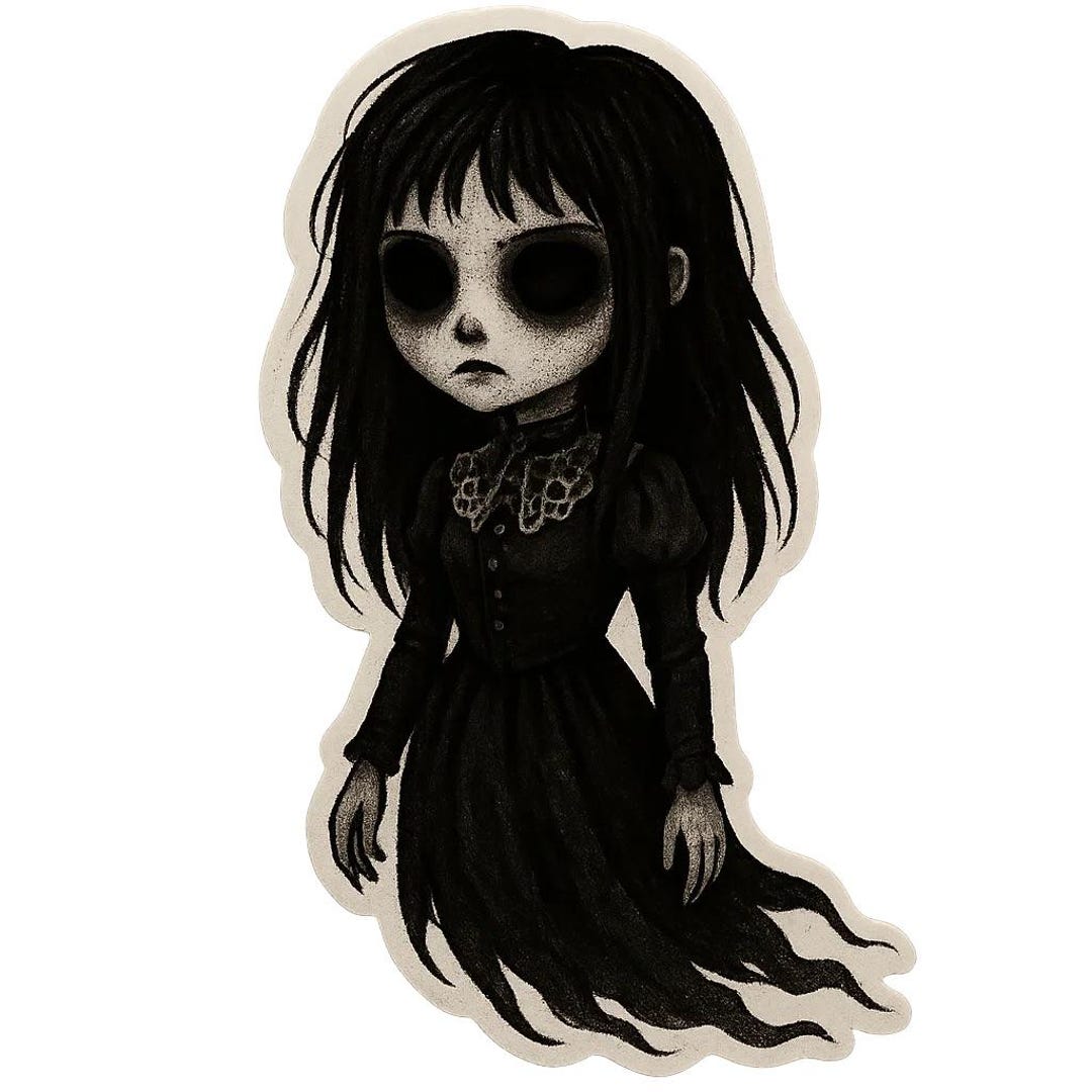 8x Ghost Girl Sticker Set, 8 Pieces, Car Stickers, Spooky Cute Gothic ...