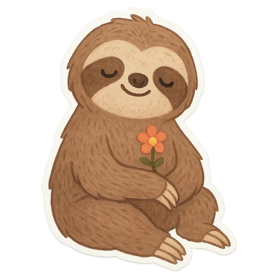 4x Cute Sloth Stickers, Sweet Slow Animal Stickers, Waterproof for Car ...