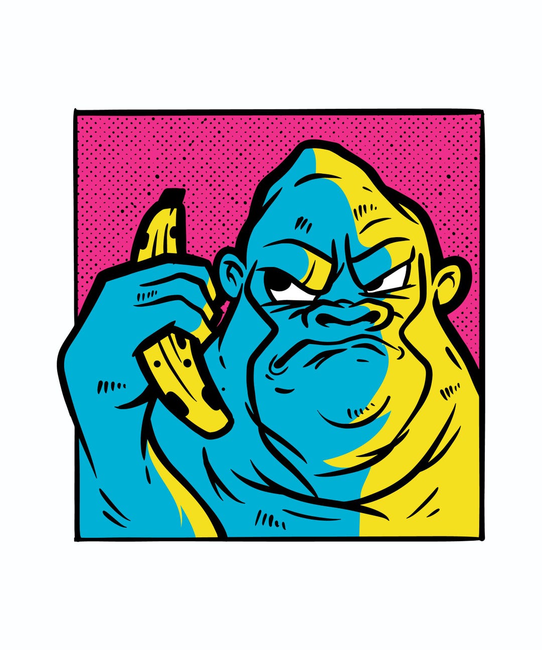 9X Angry Gorilla Sticker Set, 9 Pieces, Angry Monkey Banana Car ...