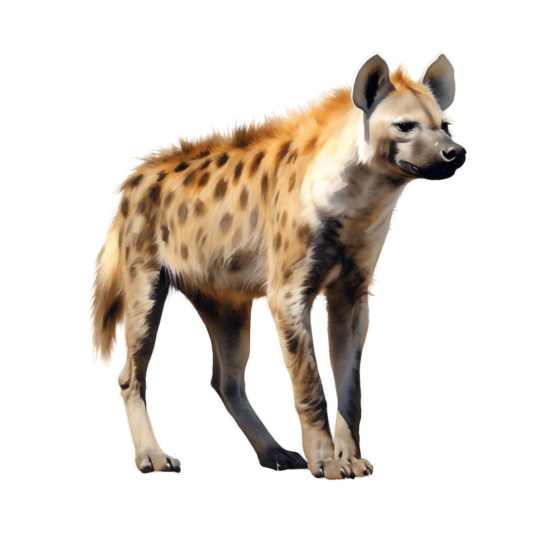 7x Hyena Sticker Set, Wildlife Car Stickers, Africa Safari Decoration ...